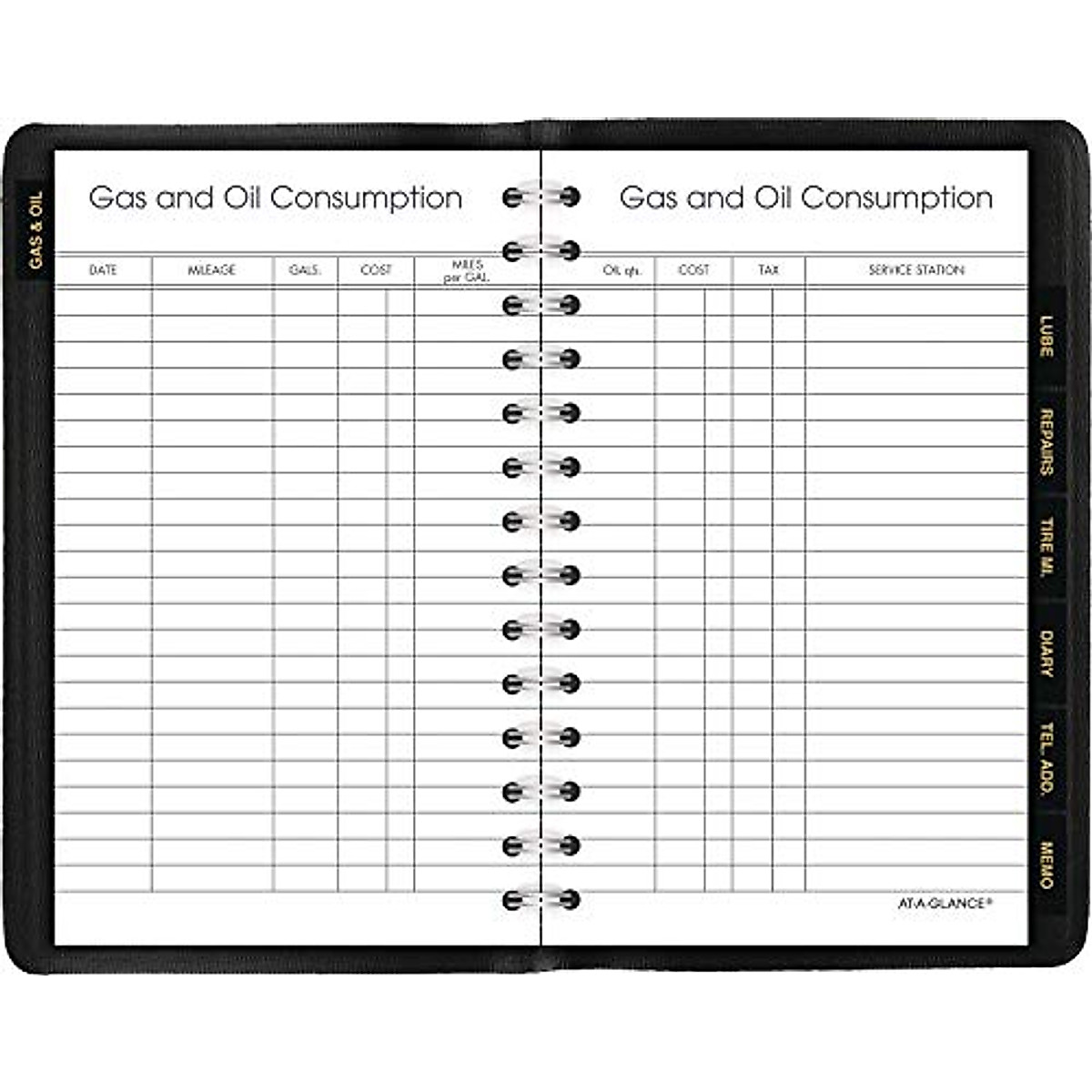 AT-A-GLANCE Auto Mileage Log Record Book, 3.75 x 6.12 Inches, Black (AAG8013505)