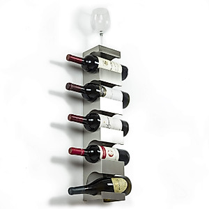 brightmaison Alex Wine Rack Wall Mounted, Wine Bottle Holder for 5 Bottles, Kitchen Organization and Wine Storage Stainless Steel