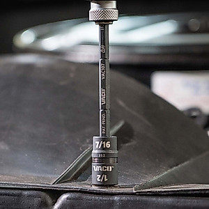 VACO VAC1070 Impact Driver, 7-in-1 SAE Multi-Bit Impact Flip Socket with Handle, 6 Easy-to-Identify Hex Driver Sizes and 1/4-Inch Bit Holder