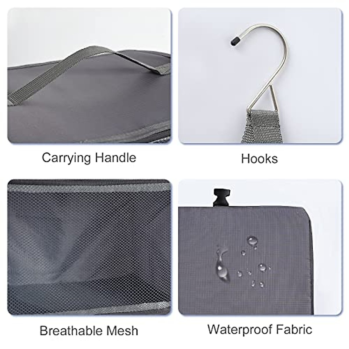 Surblue Hanging Shelves Travel Storage Bag Compression Packing Cube for Suitcase Collapsible with Extension Layer Large Capacity, Grey