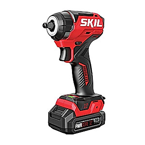 SKIL PWR CORE 12 Brushless 12V 3/8 In. Compact Impact Wrench Kit with 3-Speed & Halo Light Includes 2.0Ah Lithium Battery and PWR JUMP Charger - IW6744A-10