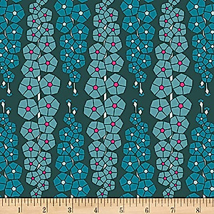 Art Gallery Fabrics Art Gallery Loved to Pieces Gladiolumns Deepbluem in Rayon, Blue