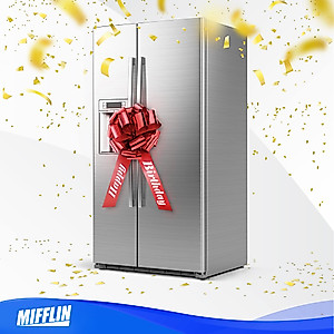 MIFFLIN-USA Happy Birthday Bow, Big Car Bow (Red, 18 inch), Big Gift Bow, Giant Bow for Car, Birthday Bow, Huge Car Bow, Car Bow, Red Bow, Bow for Birthday Gifts, Birthday Bow for Cars, Gift Wrapping