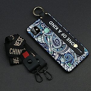 Wrist Strap Cover Lulumi Phone Case for infinix X612/Smart HD 2021, Fashion Design Lanyard Original Back Cover Silicone for Woman Graffiti Waterproof Wristband Dirt-Resistant Cartoon, 5