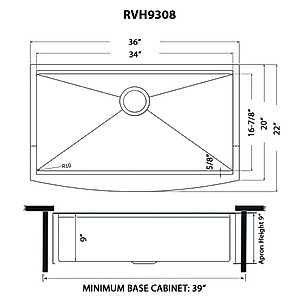 Ruvati 36-inch Matte Gold Workstation Apron-Front Brass Tone Stainless Steel Kitchen Sink - RVH9308GG