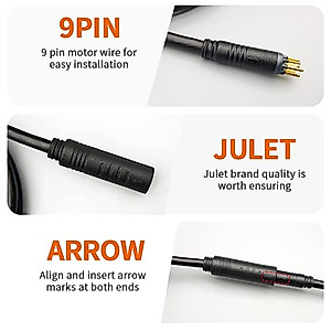 HUDAMZKY Ebike Hub Motor Extension Cable,9 Pin Waterproof Extension Cable for Electric Bike and Escooter Female to Male 60cm 130cm 160cm Wire of Conversion Kit (9pin 600mm)