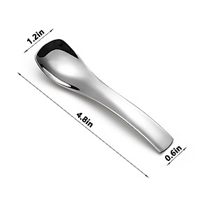 Ice Cream Spoons Stainless Steel Shovel Spoons Set of 10 Small Dessert Spoons for Cake, Yogurt, Ice Cream (Model 1#)