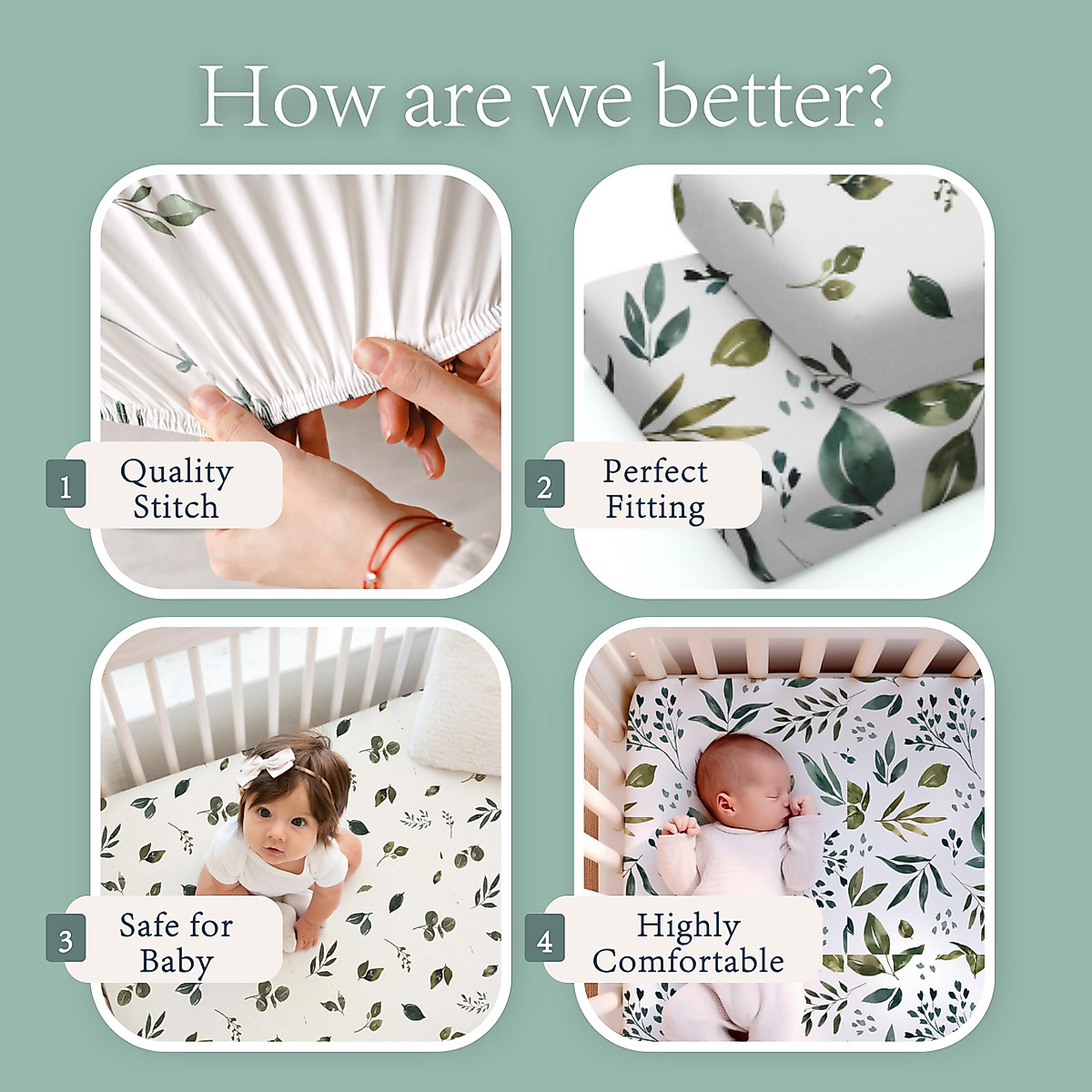 Premium Gender-Neutral Crib Sheet Set - 2 Pack | Ultra-Soft Bedding for Crib Mattress and Toddler Beds | Unisex Comfort and Elegance by Max&So