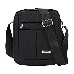 KL928 Men's Messenger Bag - Crossbody Shoulder Bags Travel Bag Man Purse Casual Sling Pack for Work Business (1401-2-Black)