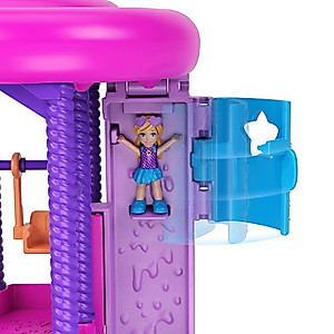 Polly Pocket Outdoor Toy with 2 Micro Dolls & Accessories, Pollyville Super Slidin Water Park Playset