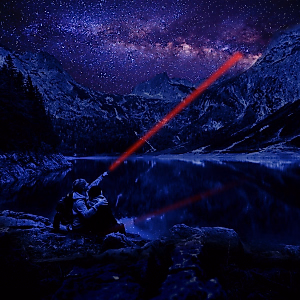 WAYLLSHINE Stepless Dimming Red Light Flashlight, 620nm-630nm High Purity Red Light Flashlight, Adjustable Brightness and Focus Red Flashlight for Night Observation, Astronomy, Aviation