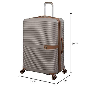 it luggage Encompass 31" Hardside Checked 8 Wheel Expandable Spinner, Beige and Brown