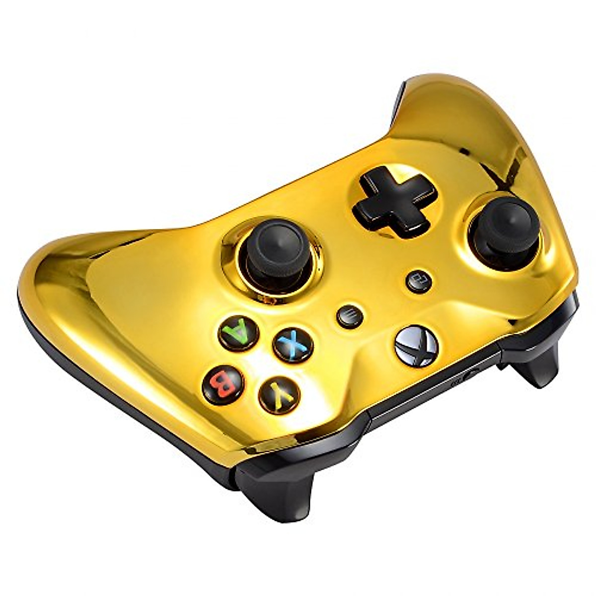 eXtremeRate Chrome Gold Front Housing Shell Faceplate for Xbox One S & Xbox One X Controller - Controller NOT Included