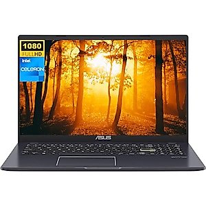 Asus Vivobook Go 15 Laptop for Student, 15.6" FHD Display, Intel Celeron N4020 Processor, 4GB RAM, 64GB eMMC, Thin & Light, Intel UHD Graphics, WiFi, 1 Year Microsoft 365, Windows 11 Home in S Mode