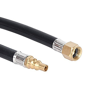 GasSaf 12FT RV Quick Connect Propane Hose for Camp Chef Stove and Portable Fire Pit Connection，3/8” Female Flare Fitting x 1/4" Full Flow Male Plug