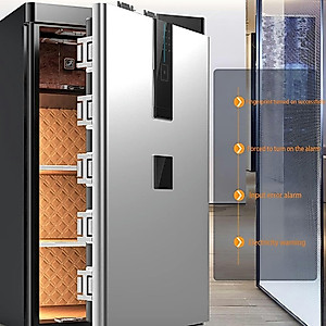 Digital Safe Box, Extra-Large Security Fireproof Waterproof Safe, Money Safe with Double Safety Key Lock Password Interior Lock Box, for Protect Money, Jewelry, Documents (Color : Gold)