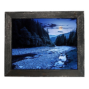 BARNWOODUSA Farmhouse 16x20 Picture frame 1 1/2 inch Molding 100% Reclaimed Wood Rustic Smokey Black