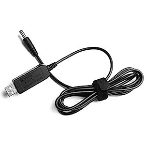 DC 5V to DC 12V USB Voltage Step Up Converter Cable, Power Supply Adapter Cable with DC Jack 5.5 x 2.5mm or 5.5 x 2.1mm, USB 5V to DC 12V Cable - 5ft