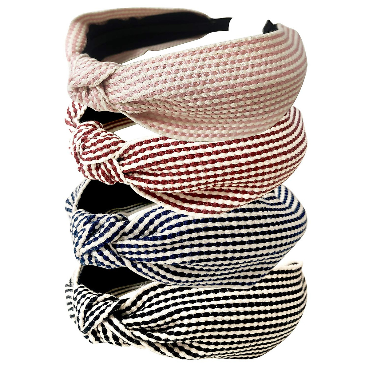 4PC Handmade Braid Headband Cloth Cross Knot Elastic Hair Hoop Sweet Wide Hairband for Women Girls