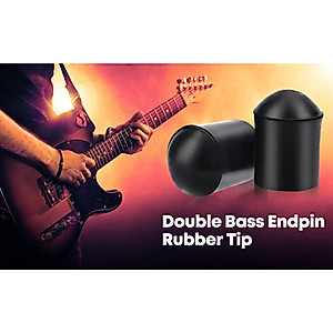 Vbestlife Double Bass Endpin Rubber Tip Stopper, Set of 2 Upright Bass Parts Replacement Rubber Tip for Double Bass End Pin Protector Black