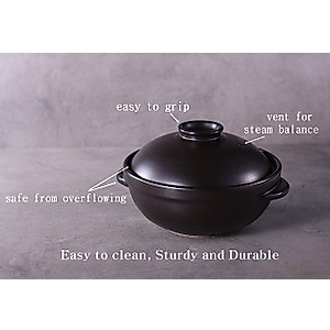 GREATUS Korean Dojagi R Pot/Premium Korean Stone Pot with lid Stone Bowl Ttukbaegi Dolsot (Small)