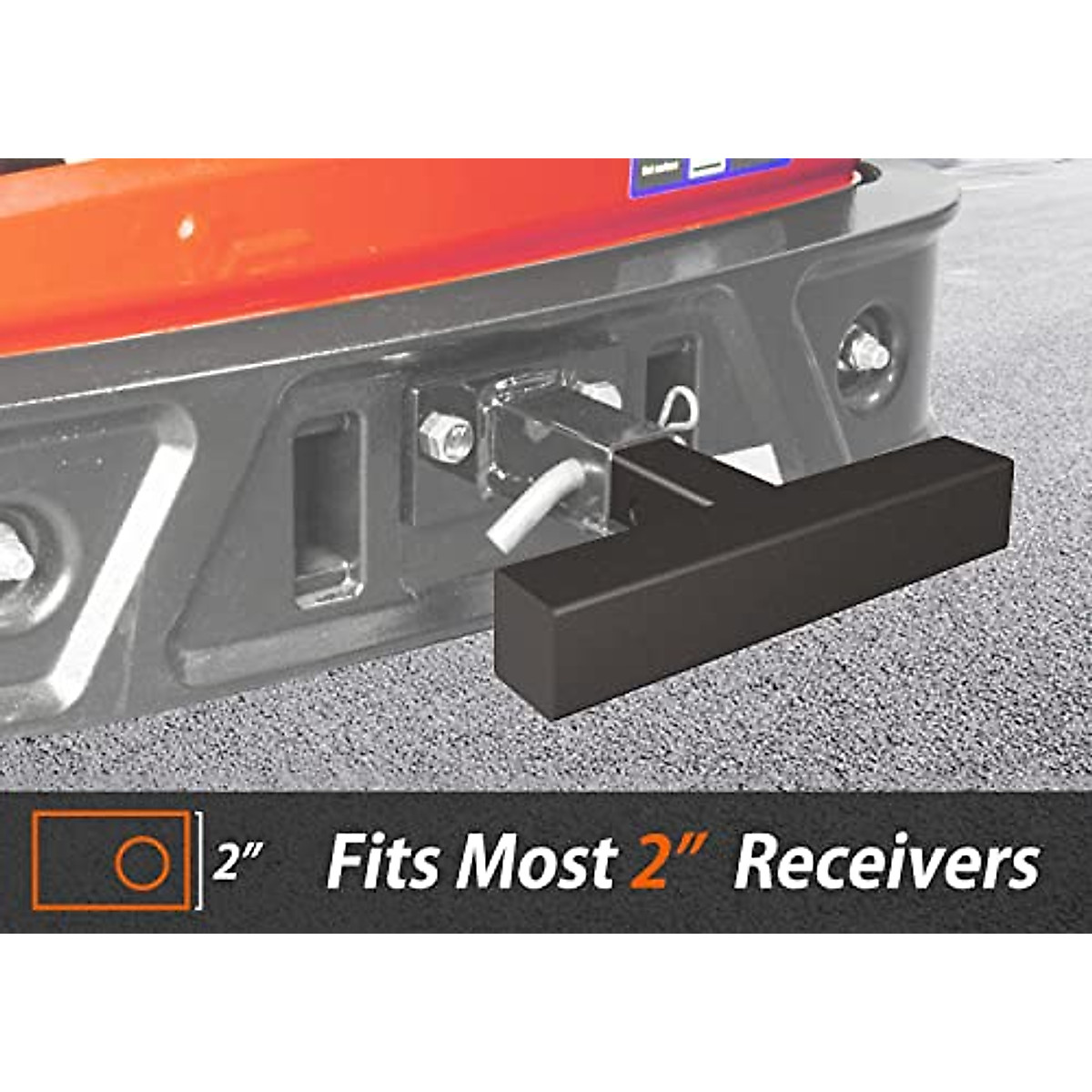 Tow Hitch Steps Bar Black for 2 Inches Receivers Trailer Hitch Step Heavy-Steel Towing Bumper Guards Automotive Bump Step Rust Free Powder Coating Finish 400lbs Maximum Load for Most Cars SUVs Trucks