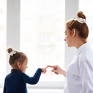 Satin Bridesmaid Scrunchies 12 pack Proposal Gifts Elastics Hair Ties Scrunchies Bachelorette Party Favors Satin Bridesmaid Gift for Bridal Wedding Parties (White & Rose Gold)