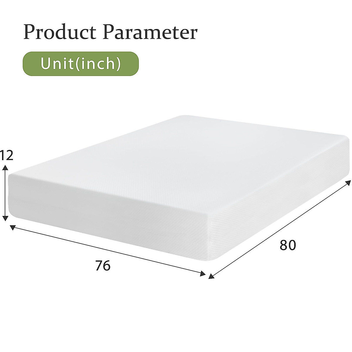 BestMassage 12 Inch Gel Memory Foam Mattress for Cool Sleep & Pressure Relief, Medium Firm King Mattress for Kids Adults, Bed-in-a-Box, CertiPUR-US Certified,White