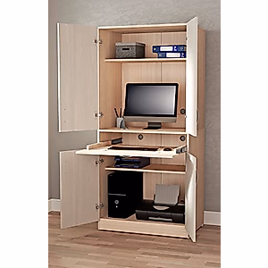 Inval AM-16423 Computer Desk, Washed Oak/Beech