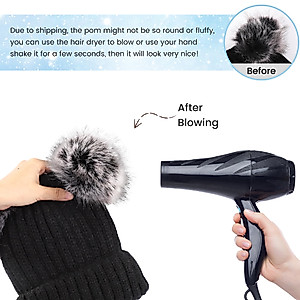 Arctic Paw Women's Black Beanie for Winter Chunky Knit Pompom Ski Snowboard Beanie Hat