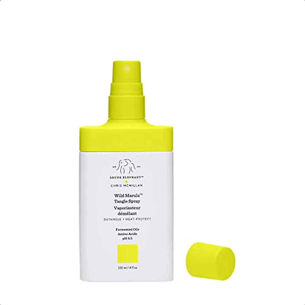 Drunk Elephant Wild Marula Tangle Spray. Weightless and Heat-Protectant Detangler for Hair (120 mL / 4 Fl Oz)