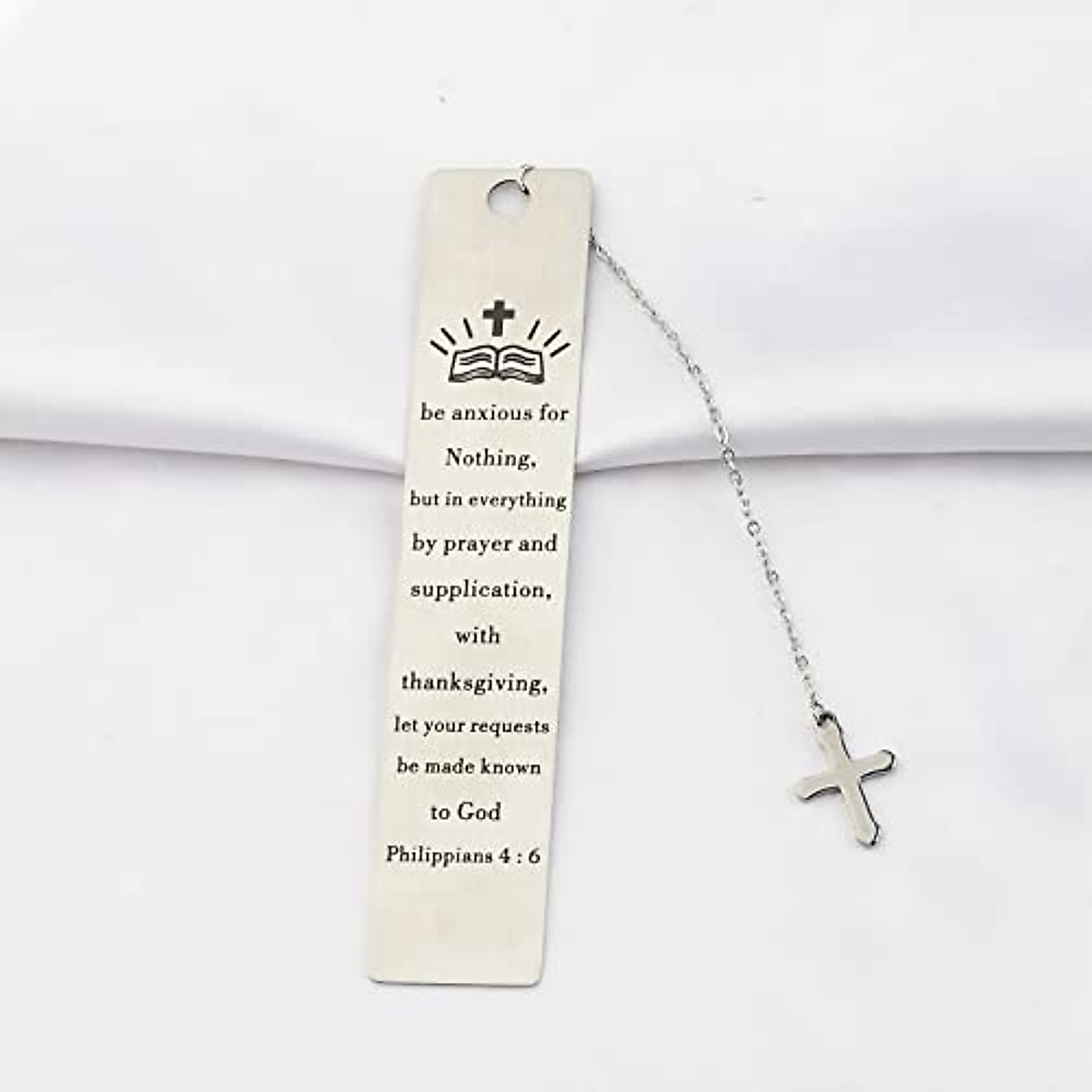 Gzrlyf Be Anxious for Nothing Bookmark Philippians 4:6 Bookmark Metal Bible Verse Bookmarks Christian Gifts for Book Lover (Philippians 4: 6 Bookmark)