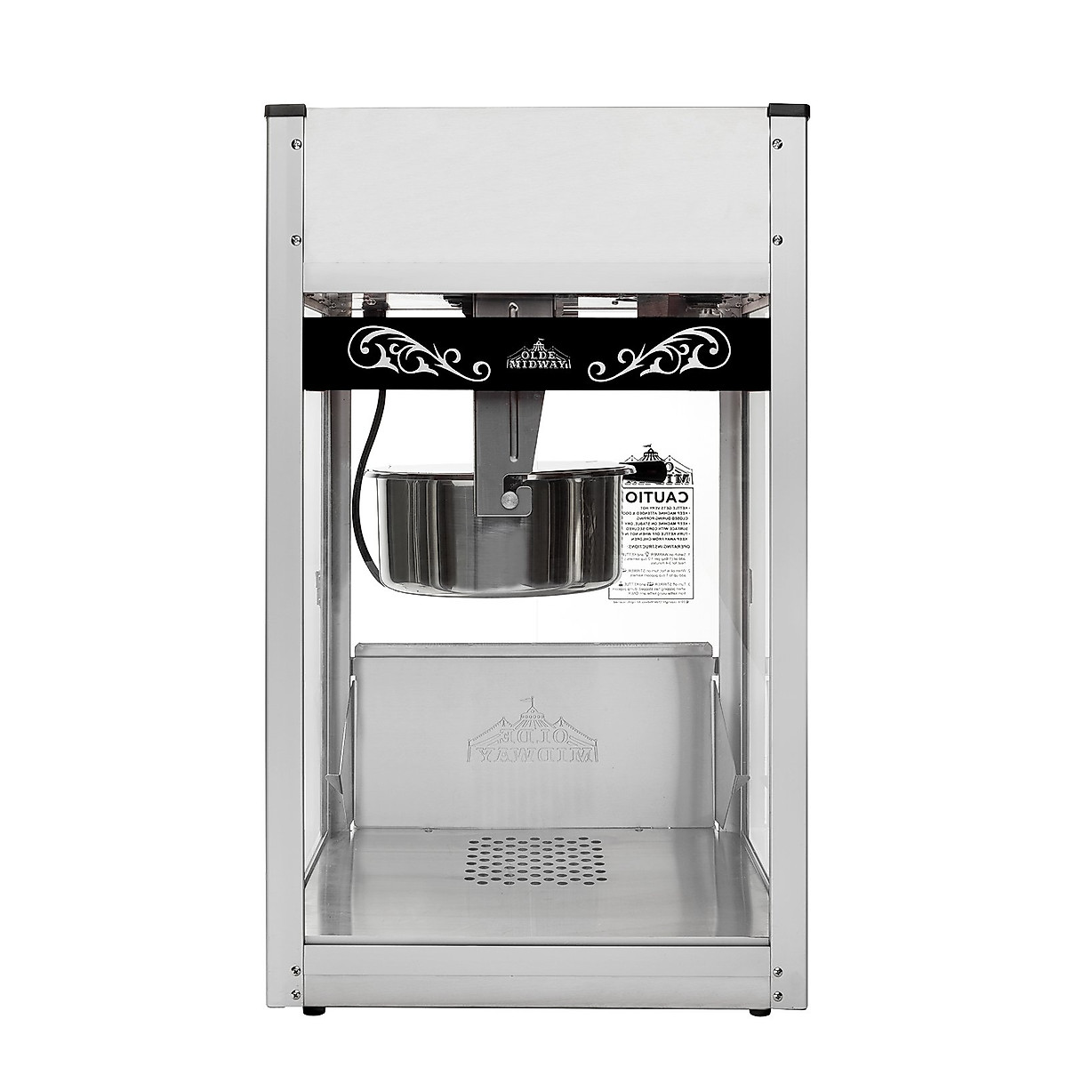 Olde Midway Commercial Popcorn Machine Maker Popper with Large 12-Ounce Kettle - Black