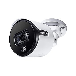 Lorex C881DA 4K Ultra HD Analog Active Deterrence Security Bullet Camera with Color Night Vision, 135ft IR NV, IP67, Works with D841, D861, D862, D871B, LHV5100, Camera Only, White, 4PK(M.Refurbished)