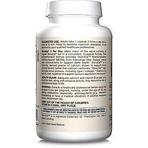 Jarrow Formulas BoneUp Three Per Day - 180 Capsules - 60 Servings - For Bone Support & Skeletal Nutrition - Includes Naturally Derived Vitamin D3, K2 (as MK-7) & 1000mg Calcium - Gluten Free - Non-GMO