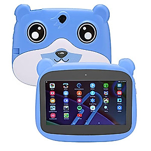 Pomya Kids Tablet, 7 Inch Little Bear Shaped Tablet,2GB 32GB, 5000mAh Tablet,Octa Core CPU,5000mAh Battery,5G WiFi Dual Band HD Tablet, Kids (Blue)