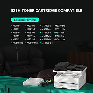 Pomeade Upgraded 521H Toner 52D1H00 Toner Cartridge Compatible with lexmark MS810 MS810n MS810dn MS811 MS811n MS811dn MS812 MS812dn MS812de MS710 MS710n MS711 MS711dn Printer（25,000 Yield, 1PK Black）