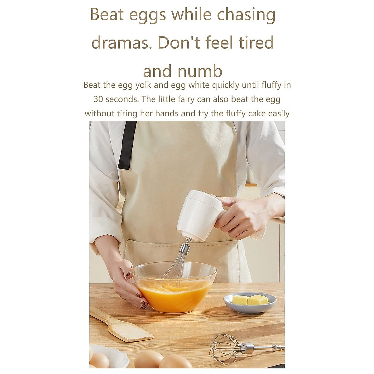 cordless hand mixer,hand mixer, egg beater（Last three pieces）Suitable for kitchen baking and cooking,rotary automatic egg beater, let you mix easily without feeling tired (pink)