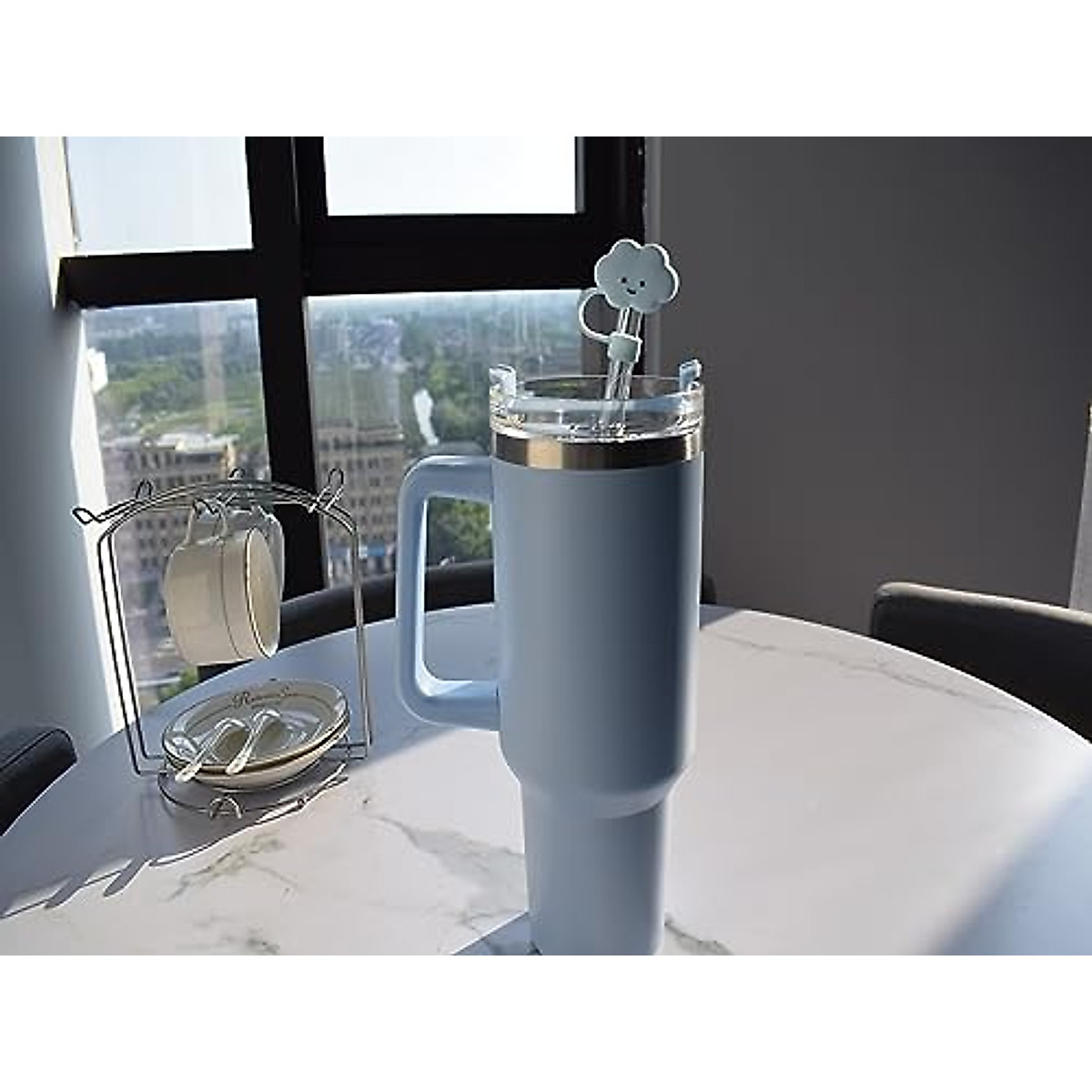 3 Pack Straw Covers Cap for Stanley Cup Accessories, 10mm Cute Silicone Straw Topper for Stanley 30&40 Oz Tumbler, Reusable Drinking Straw Tips Lids for 10mm Straws, Dust-Proof Straw Protectors