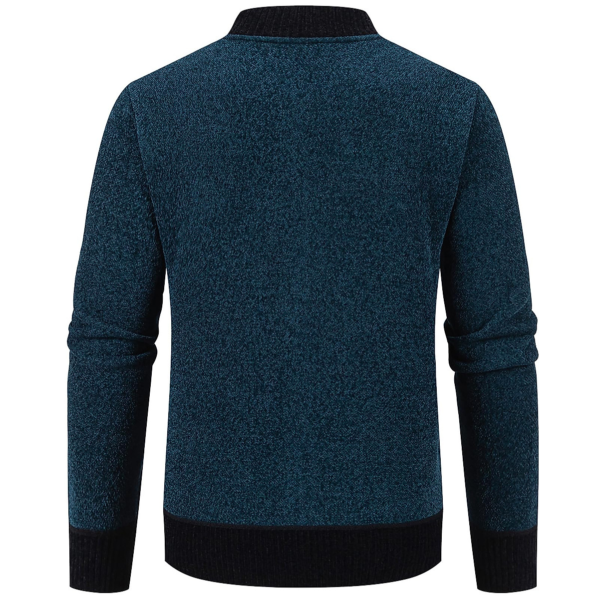 Mylldey Mens Casual Full Zip Cardigan Sweaters Cable Knit Jacket Sweater Men, US Size(Navy-XXL)