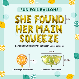 She Found Her Main Squeeze Bridal Shower Decorations Lemon Bridal Shower Decorations Lemon Themed Bridal Shower Decor Bachelorette Party Decorations Bachelorette Party Favors Lemon Balloons