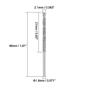 uxcell 2.1mm Diamond Twist Drill Bits High Speed Steel for Glass Sea Shells Stone Tiles 5 Pcs