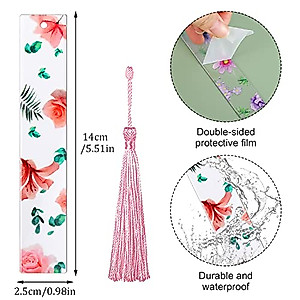 10 Pieces Flower Resin Bookmark Transparent Floral Bookmarks for Women Cute Bookmarks Flower Page Marker with Tassels Graduation Gifts for Women