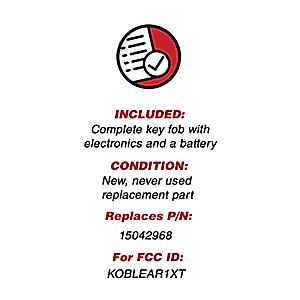 KeylessOption Keyless Entry Remote Car Key Fob and Key Replacement For 15732803