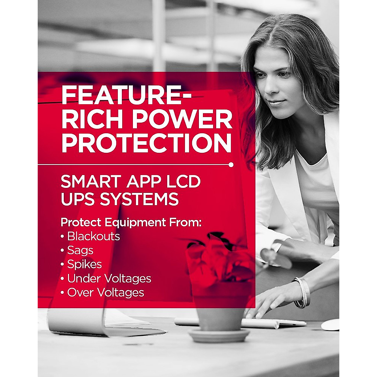 CyberPower OR500LCDRM1U Smart App LCD UPS, 500VA/300W, 6 Outlets, AVR, 1U Rackmount