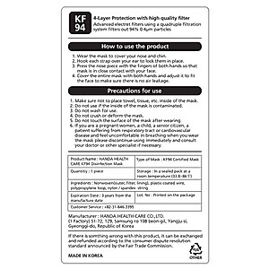 THEPURI (100 Count) BLACK KF94 Certified Protective Face Safety Mask, For Adults and Older Children, Individually Packaged, Made in South Korea - Good Manner