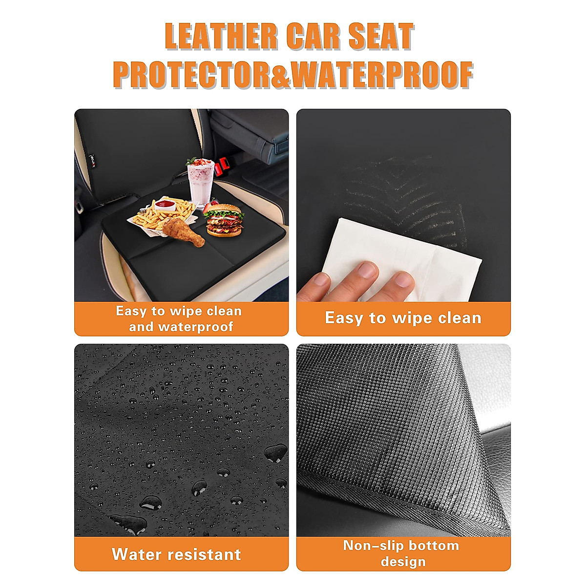 YaKuss Car Backseat Organizer,Kick Mats Back Seat Protector with Touch Screen Tablet Holder,9 Storage Pockets, Waterproof Car Back Seat Organizer for Kids, Car Travel Accessories (1.0 Black, 1PC)