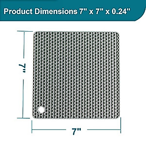 SDZONGES Silicone Trivet, 4PCS Silicone Hot Pads for Kitchen,Grey 7"x7" Silicone Trivet Mat for Hot Pots and Pans, Silicone Pot Holders for Kitchen Heat Resistant