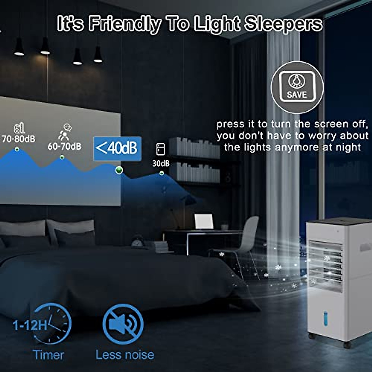 Portable Air Conditioners, 3-IN-1 Air Conditioner Portable for Room, 3 Speeds Evaporative Air Cooler, Fast Cooling Portable AC w/Timer, 52° Oscillation Tower Fan, Remote Swamp Cooler for Office