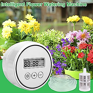 DIY Automatic Drip Irrigation Kit for 20 Potted Plants, Houseplants Self Watering System with 30-Day Digital Programmable Timer for Greenhouse Indoor Plants Vacation Plant Watering(Size:for 20 Pots)
